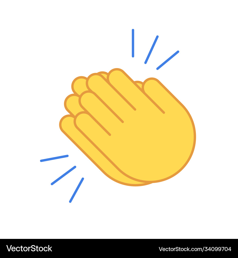 Clap Hands Emoji Set - Encouragement Royalty Free Vector