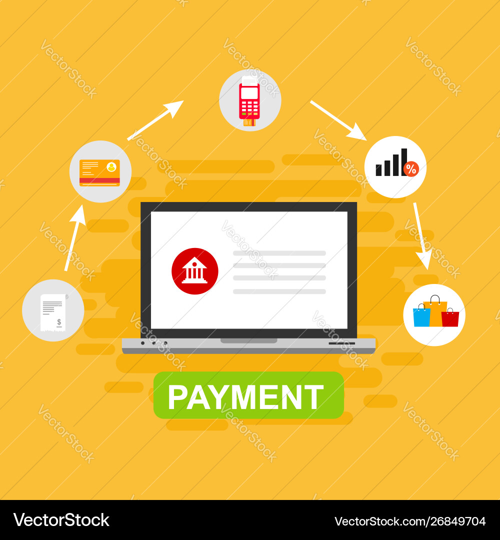Concept online and mobile payments for web page Vector Image