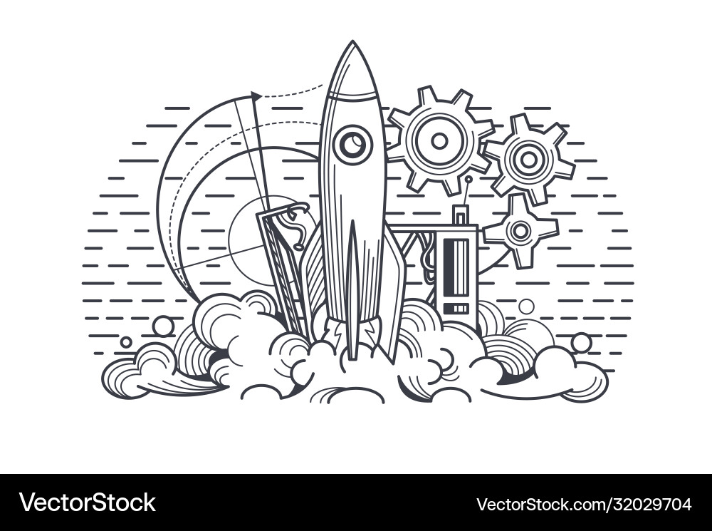 Launch project Royalty Free Vector Image - VectorStock
