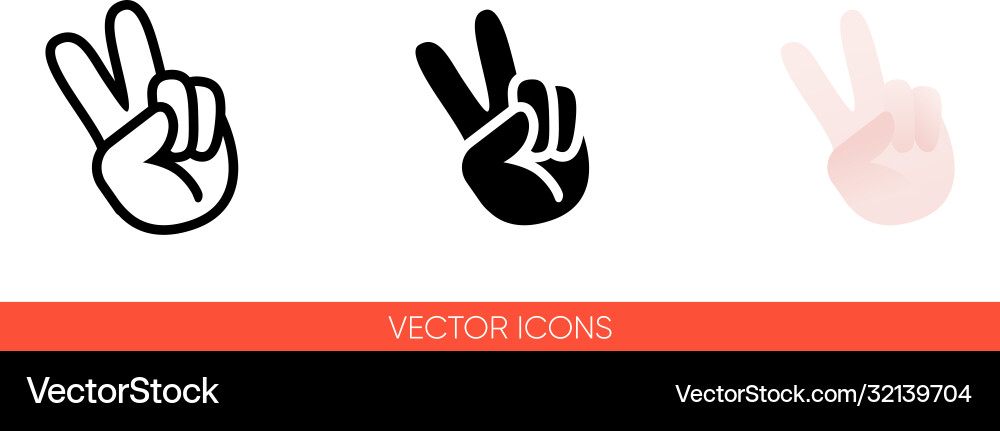 Peace Sign Hand Icon - Isolated Royalty Free Vector Image