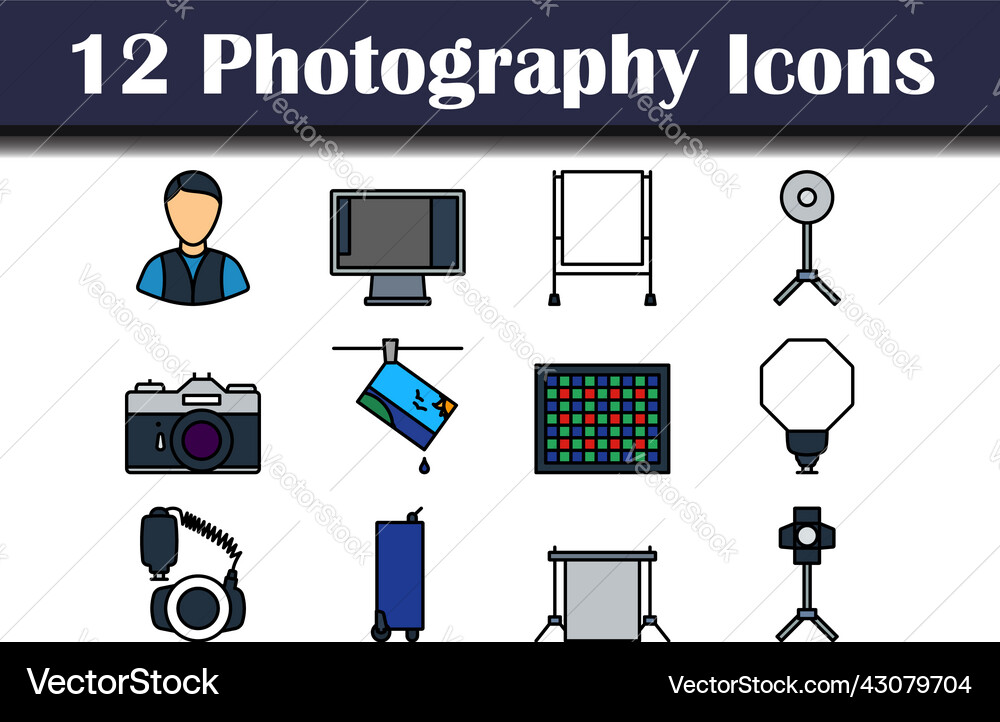 Photography icon set Royalty Free Vector Image