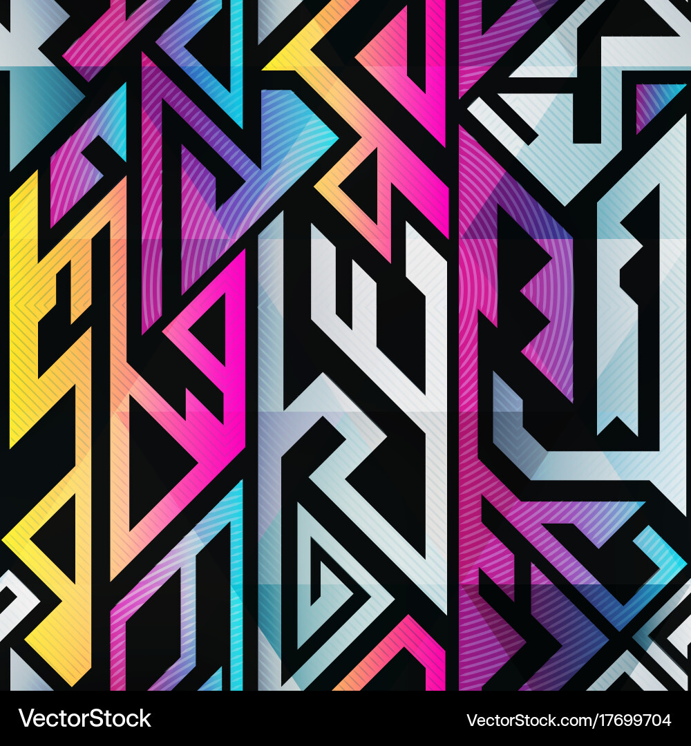 Rainbow color geometric seamless pattern Vector Image