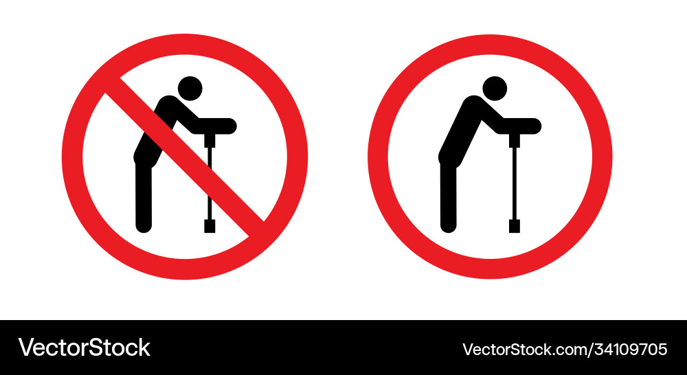 Caution signboard safety icon do not lean Vector Image