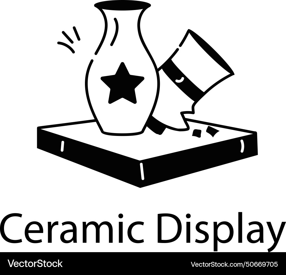 Ceramic display Royalty Free Vector Image - VectorStock