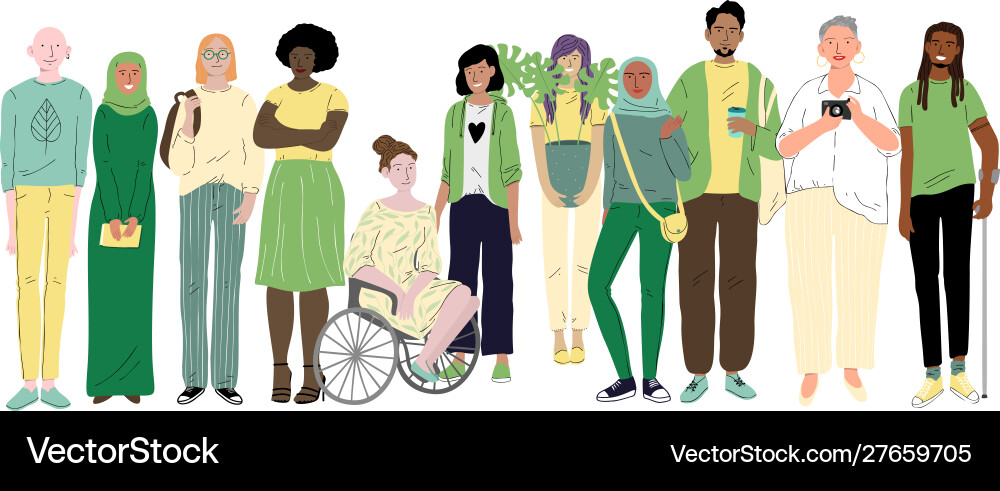 Diverse Group of Young People Royalty Free Vector Image