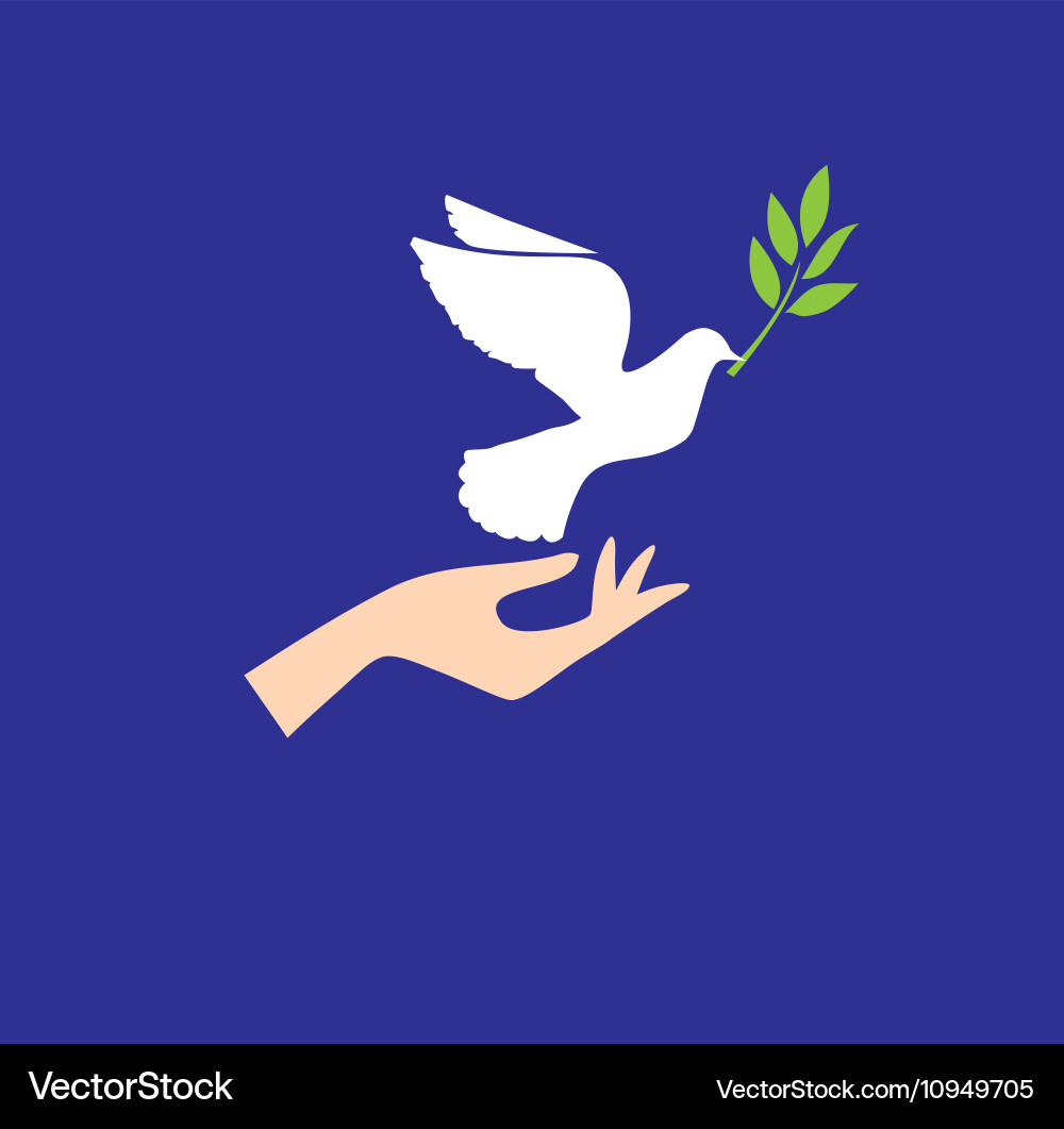 Dove hand Royalty Free Vector Image - VectorStock