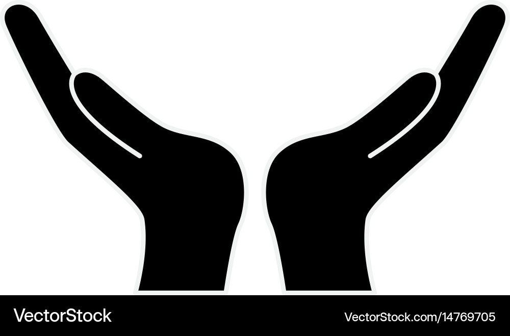 Hands with palms open Royalty Free Vector Image