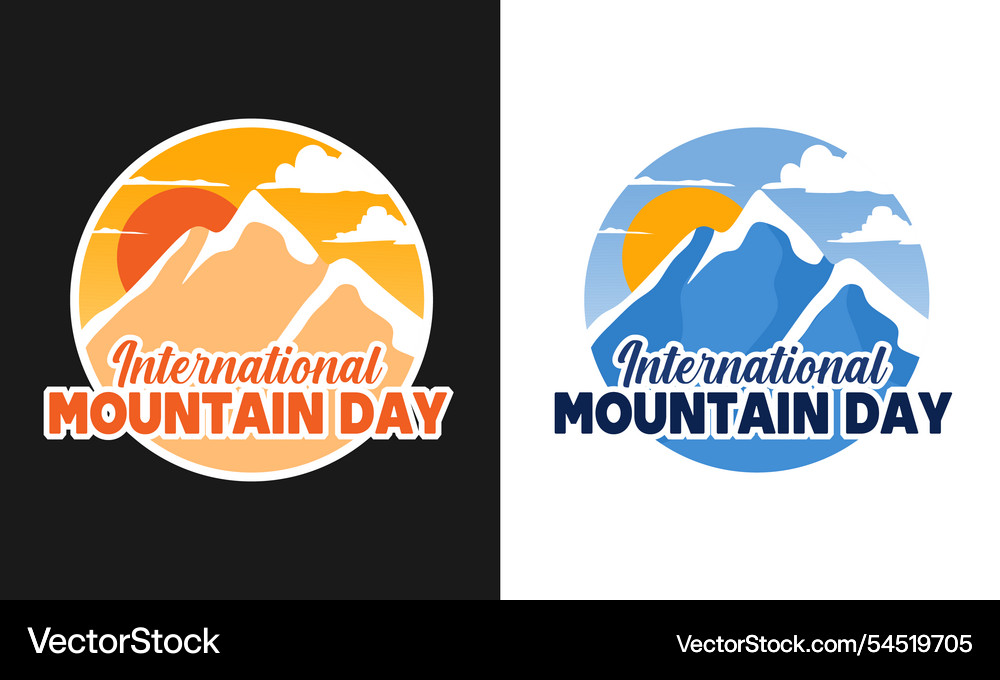 International mountain day with beautiful Vector Image