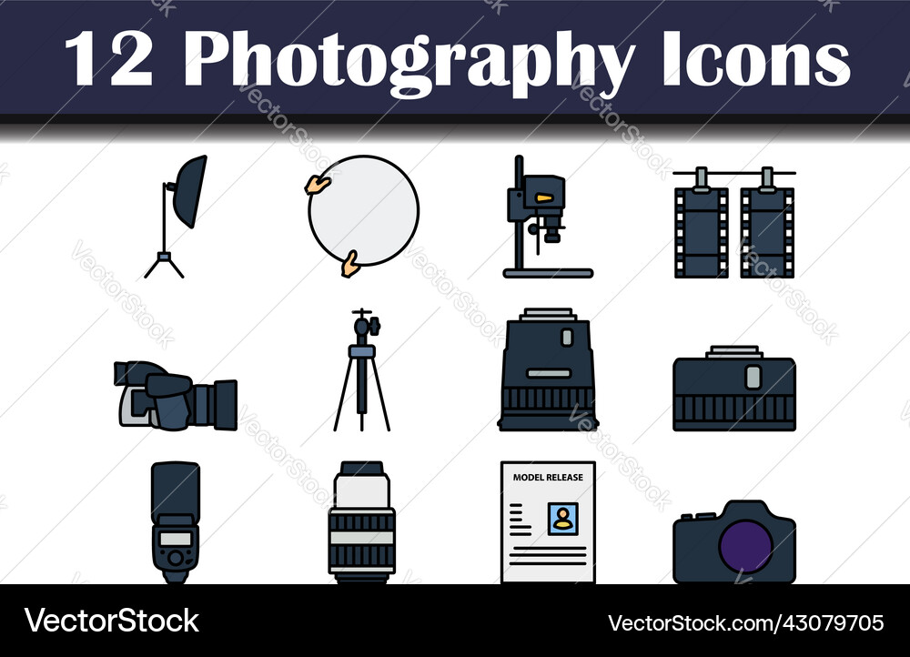 Photography icon set Royalty Free Vector Image