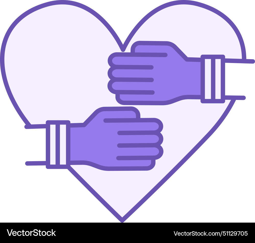 Self-care color icon human hands hug Royalty Free Vector