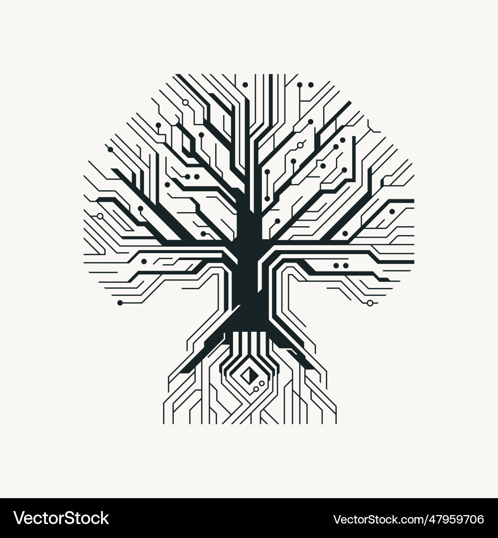 Electronic Circuit Tree Royalty Free Vector Image