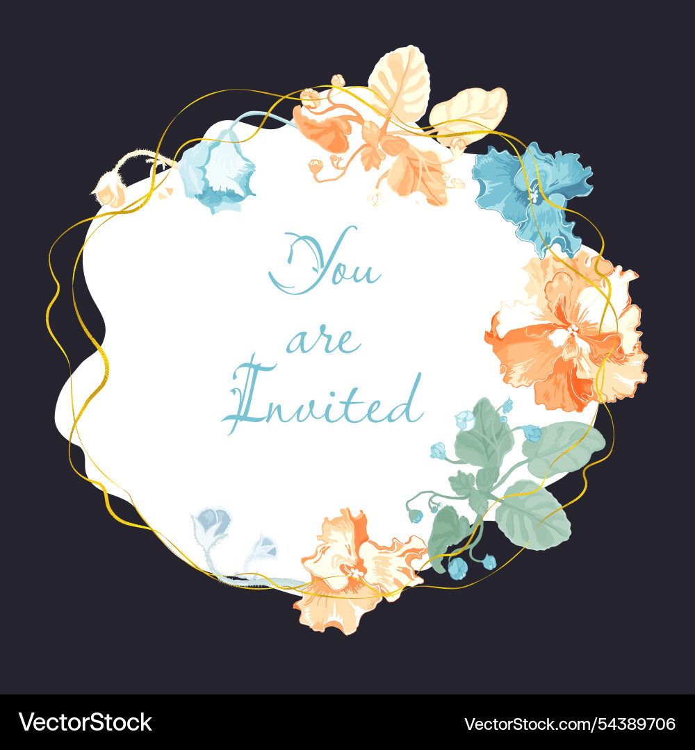 Garden with delicate violets Royalty Free Vector Image