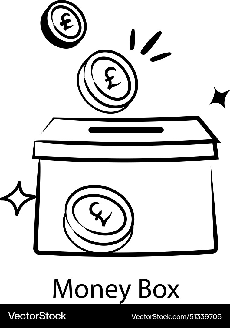 Money box Royalty Free Vector Image - VectorStock