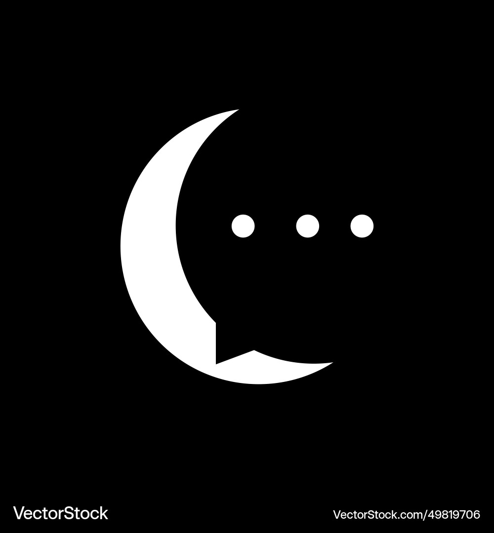 Moon chat icon logo design Royalty Free Vector Image