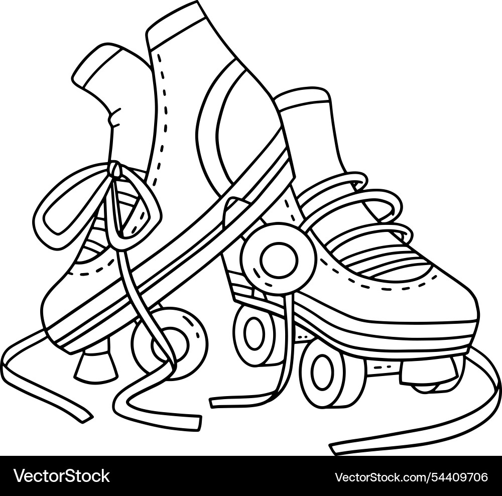 Roller skates with loose shoe laces isolated Vector Image