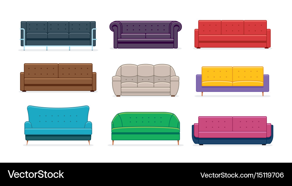Sofa set Royalty Free Vector Image - VectorStock