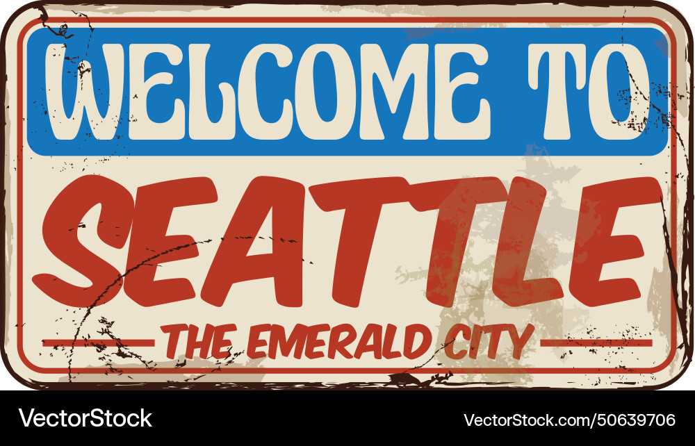 Welcome to seattle Royalty Free Vector Image - VectorStock