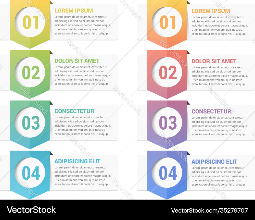 4 steps infographics Royalty Free Vector Image