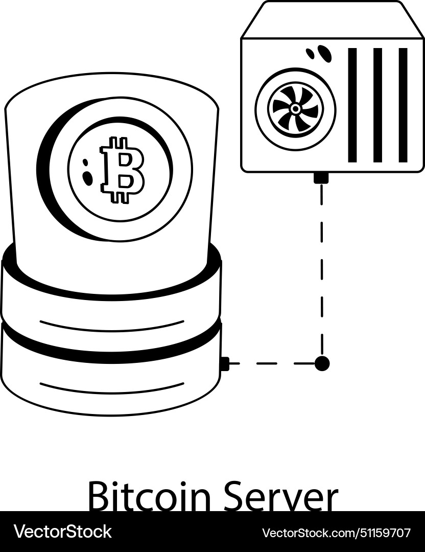Bitcoin server Royalty Free Vector Image - VectorStock