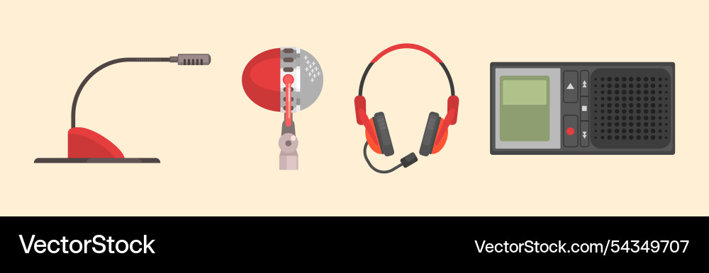 Different microphones as speaking vocal tool Vector Image