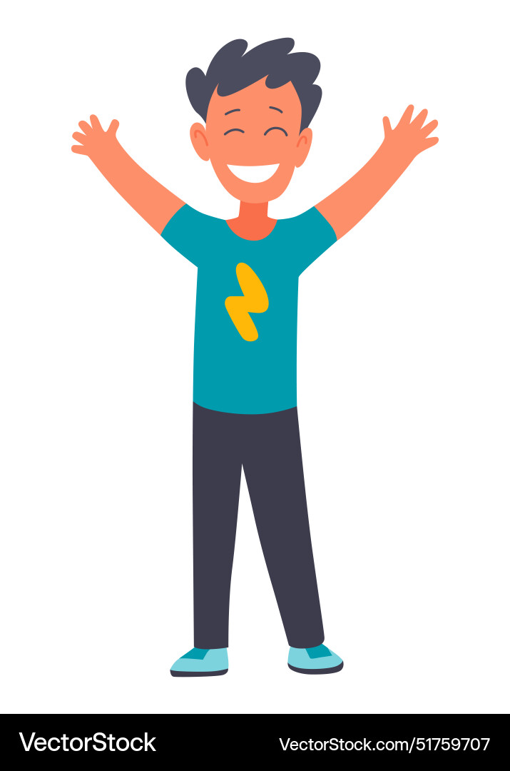 Happy boy successful start up starting new Vector Image