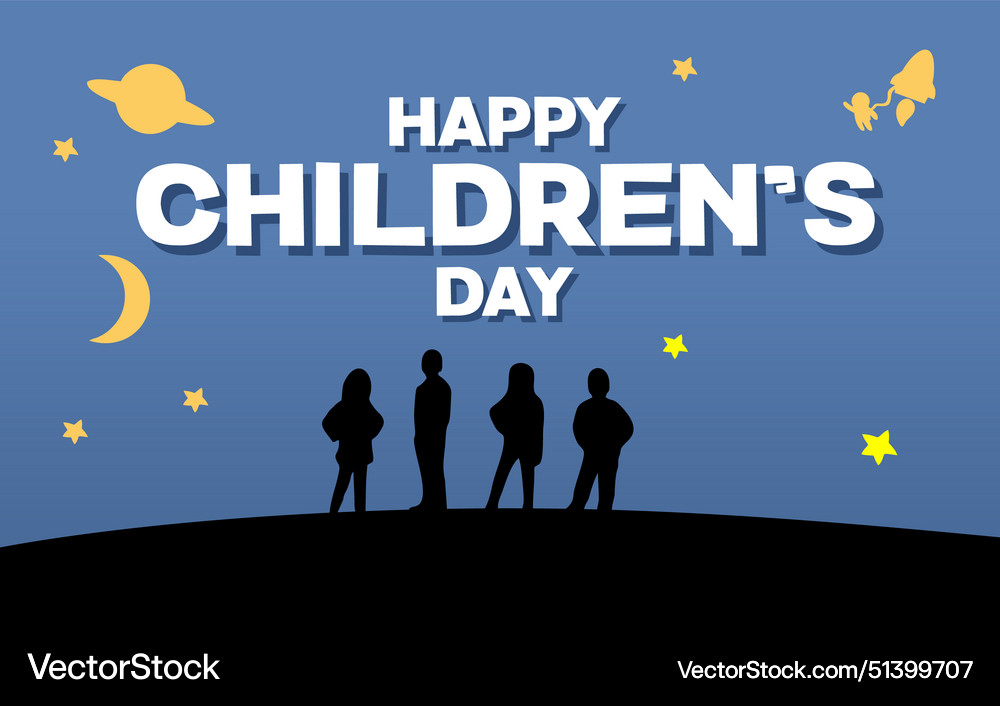 Happy international children day for all kids Vector Image