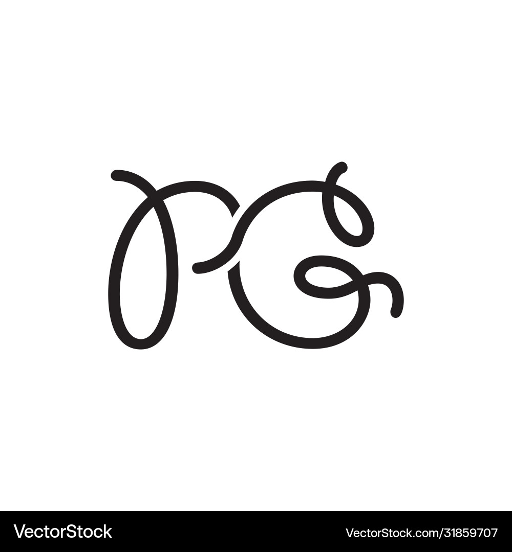 P g script letter logo design Royalty Free Vector Image