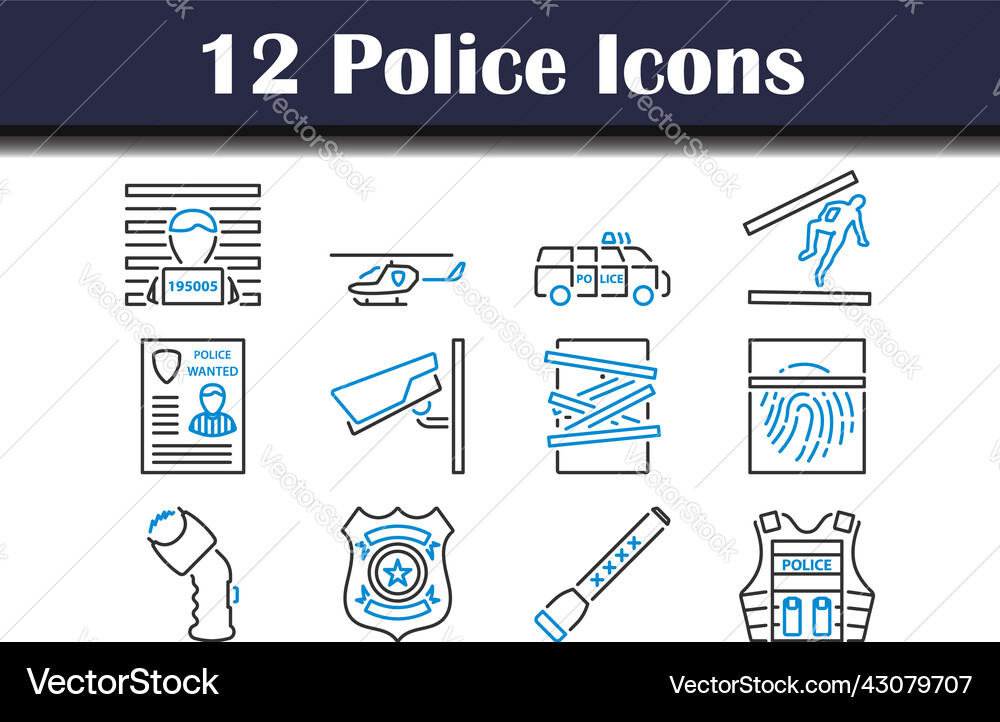Police icon set Royalty Free Vector Image - VectorStock
