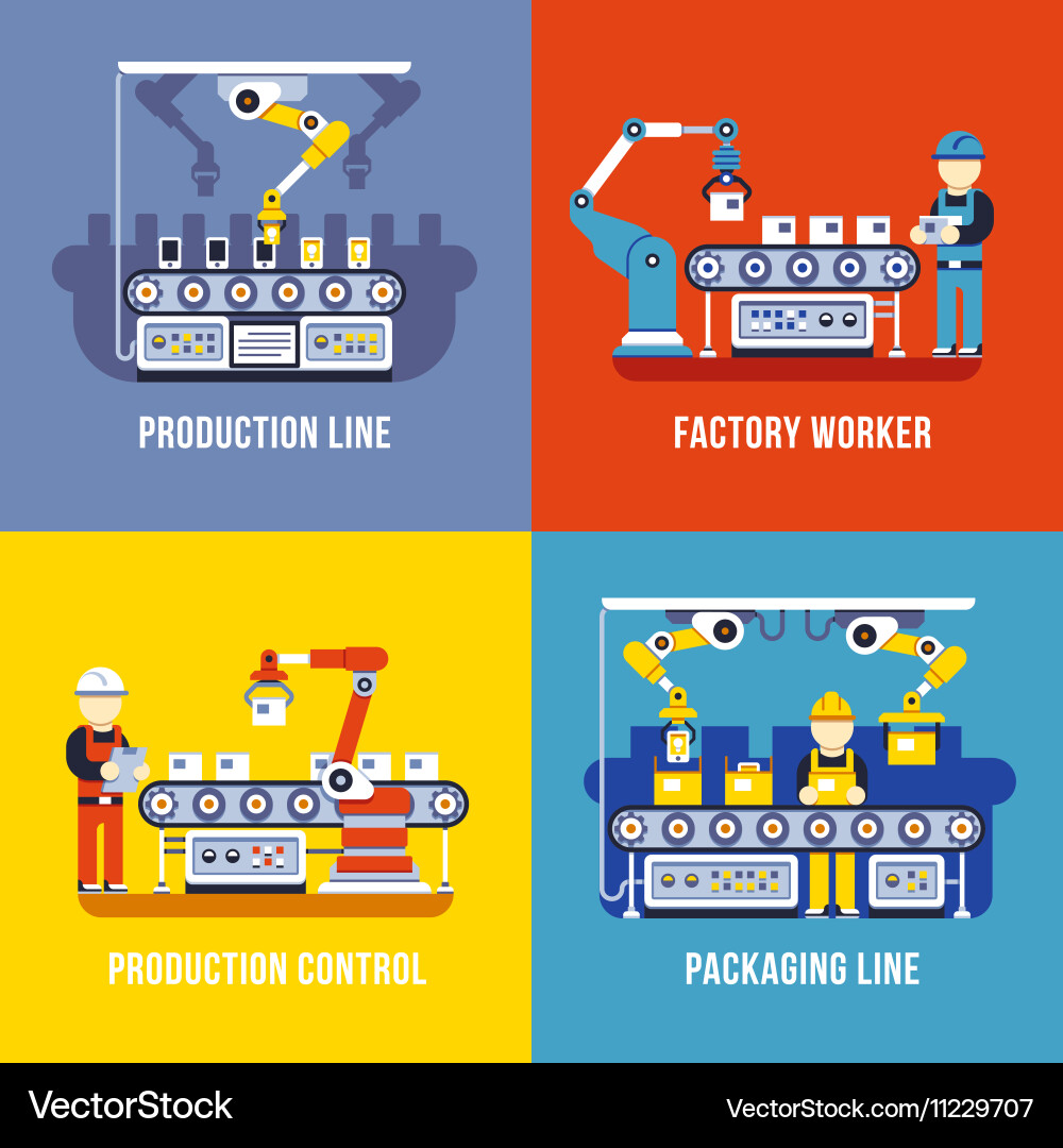 Production Line Factory Concepts Royalty Free Vector Image
