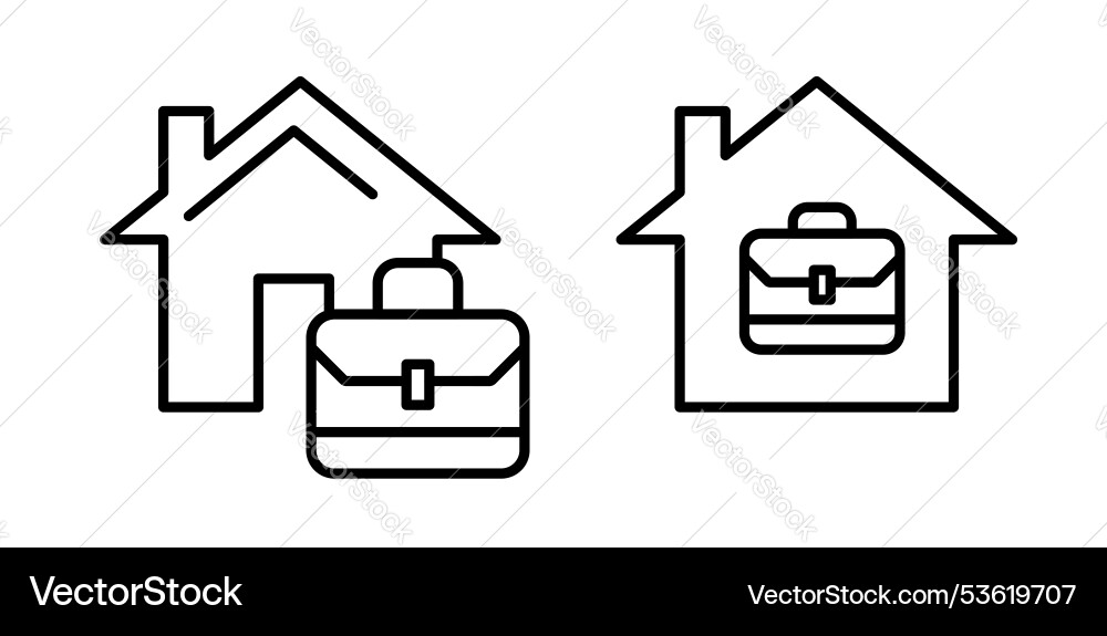 Remote work icon set home office telework symbol Vector Image