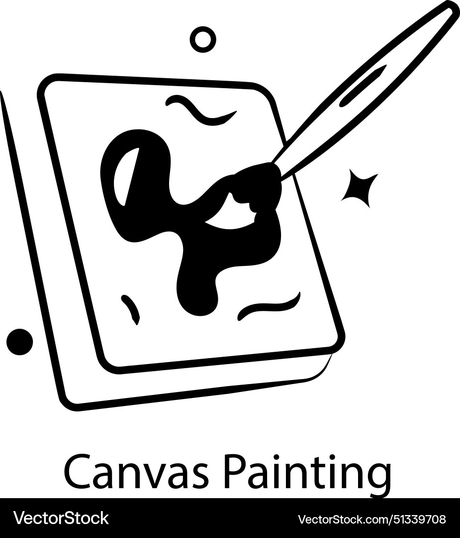 Canvas painting Royalty Free Vector Image - VectorStock