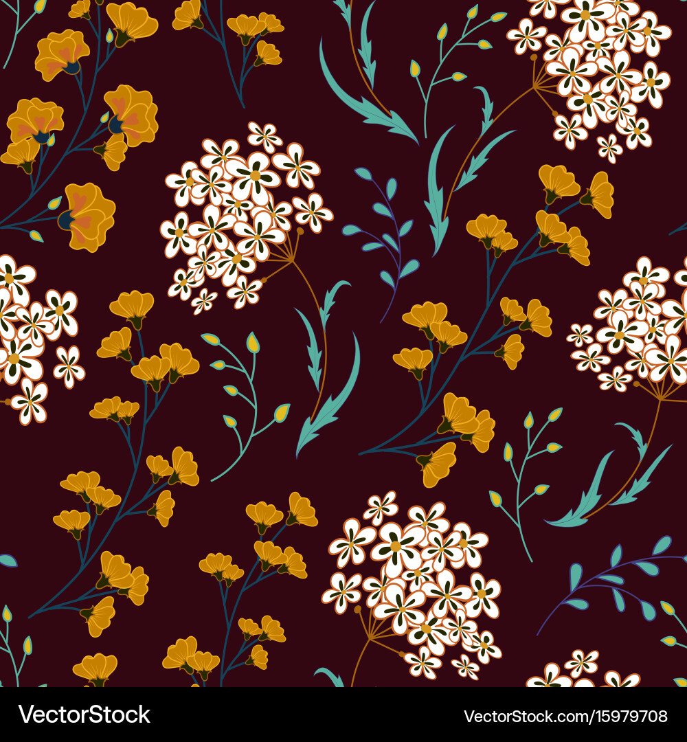 Cute floral pattern in the small flower motifs Vector Image