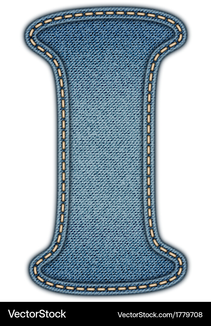Denim letter jeans alphabet Royalty Free Vector Image