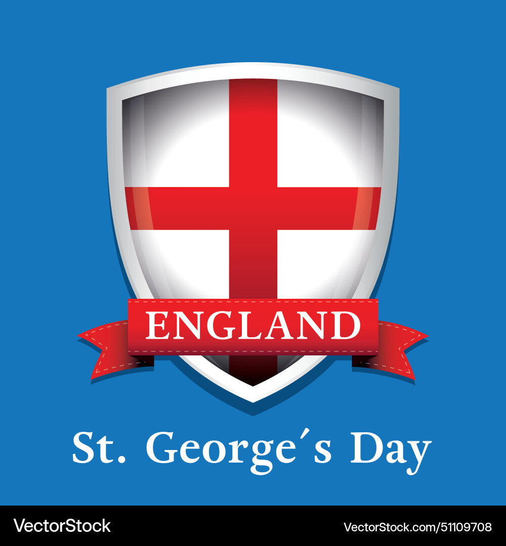 England flag shield ribon sign Royalty Free Vector Image