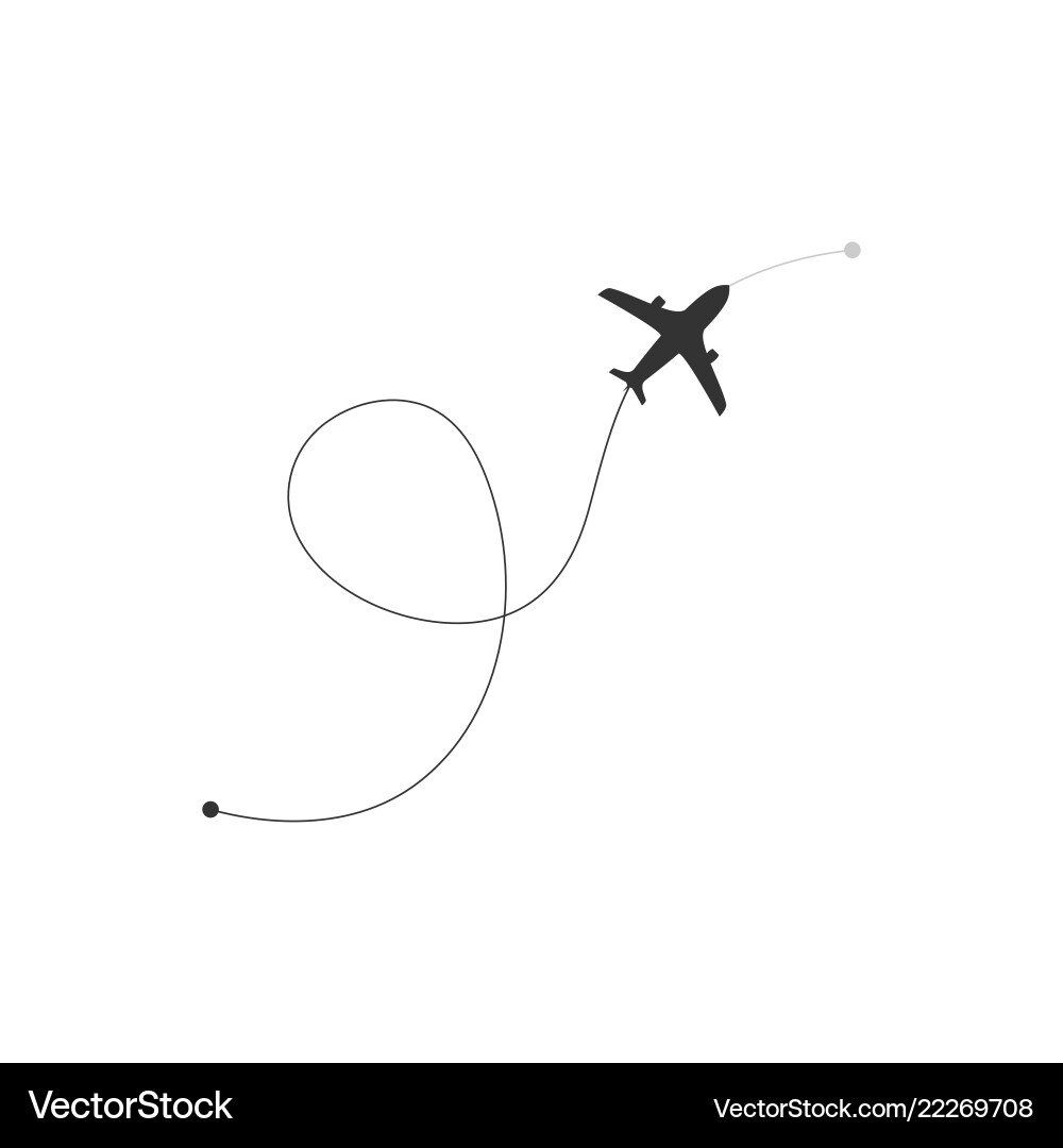 Flight route plane icon airplane Royalty Free Vector Image