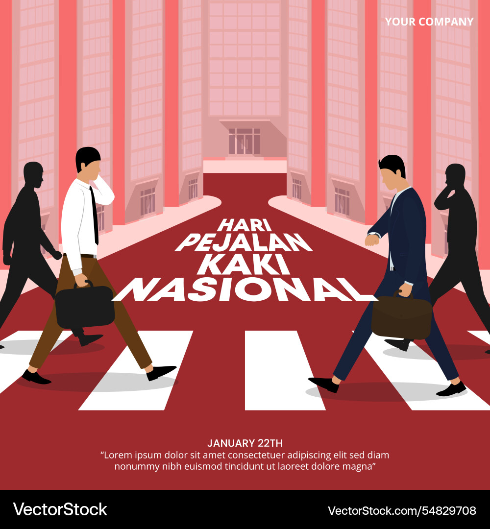 Hari pejalan kaki nasional or indonesia national Vector Image