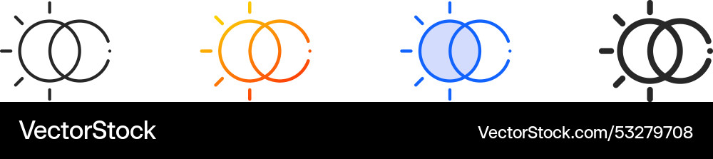 Hdr iconthin linear gradient blue stroke and bold Vector Image