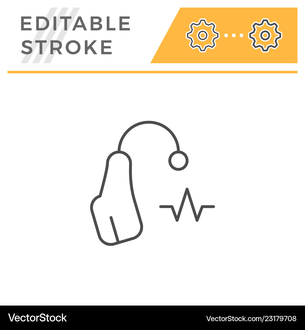 Hearing aid line icon Royalty Free Vector Image