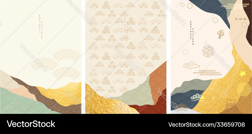 Japanese Mountain Landscape Royalty Free Vector Image