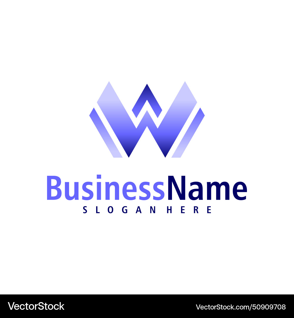 Letter w logo design creative initial Royalty Free Vector
