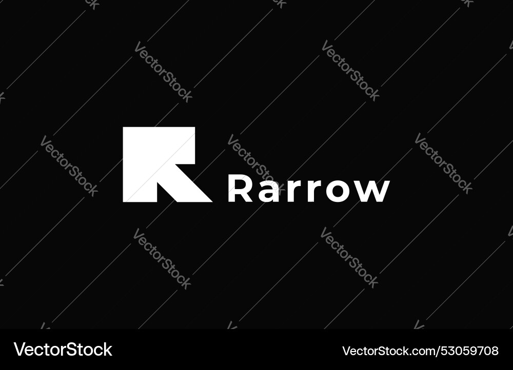 Logo arrow and letter r template creative design Vector Image
