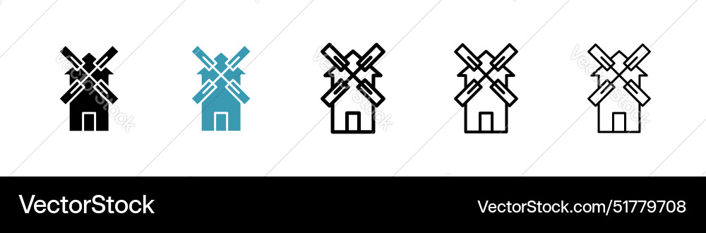 Mill line sign set Royalty Free Vector Image - VectorStock