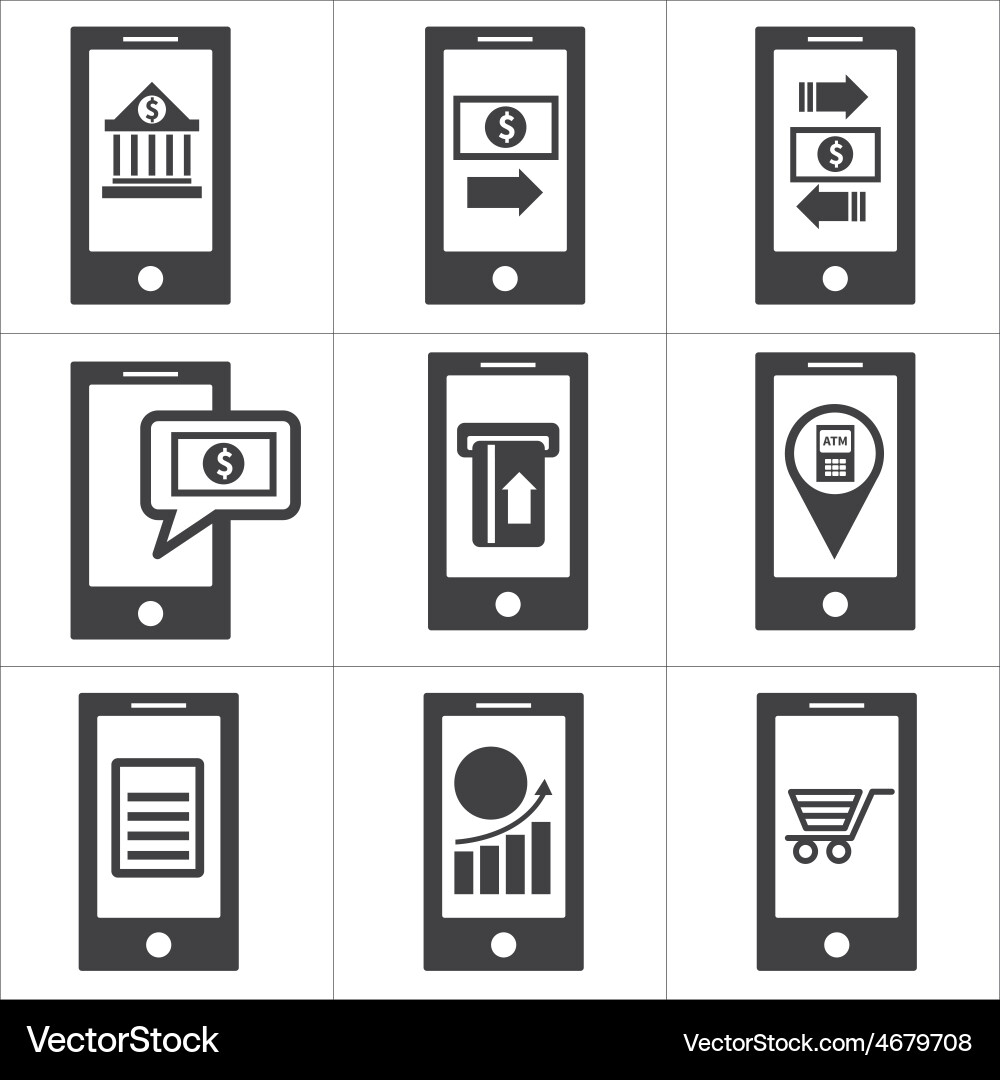 Mobile banking icon Royalty Free Vector Image - VectorStock