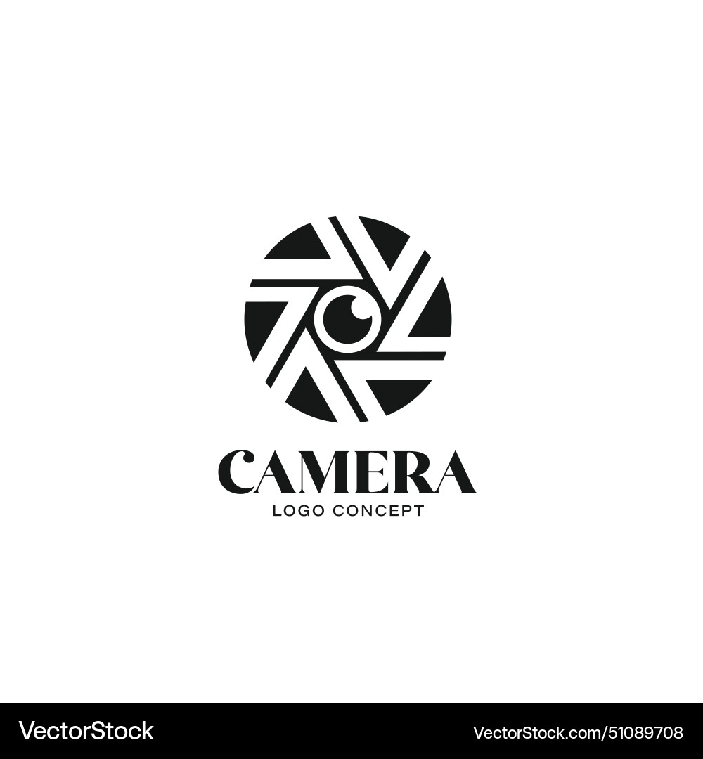Photography camera lens logo design symbol Vector Image