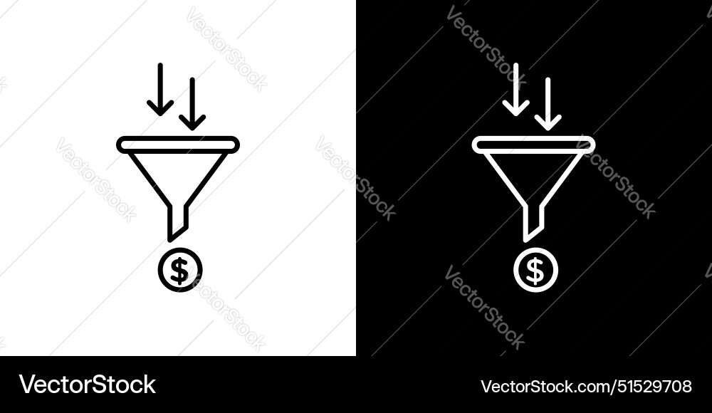 Sales funnel icon set conversion marketing Vector Image