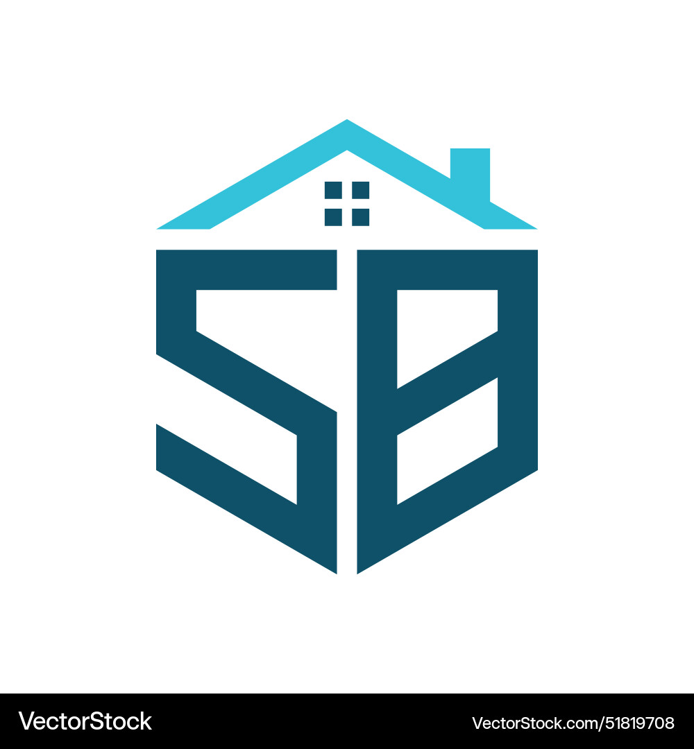 Sb house logo design template letter Royalty Free Vector