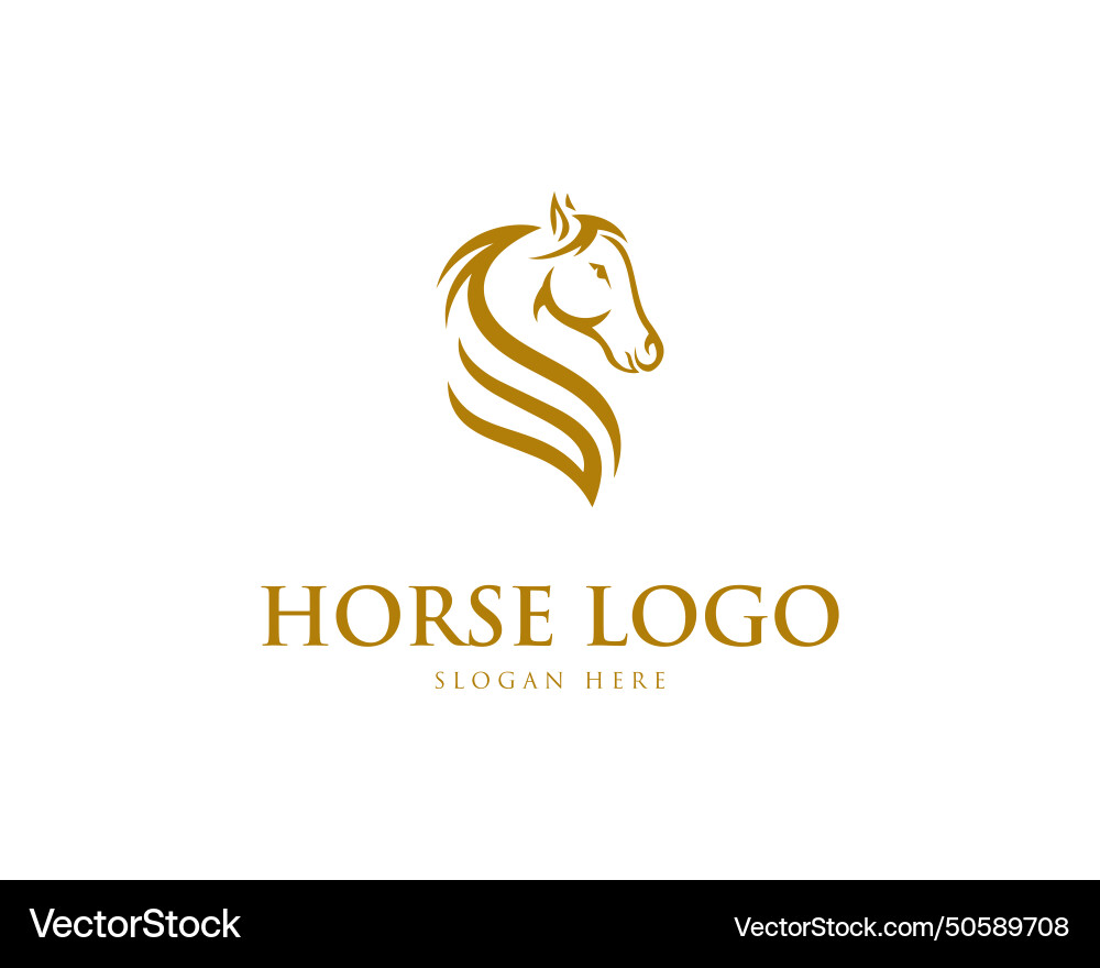 Simple horse elegant logo design Royalty Free Vector Image