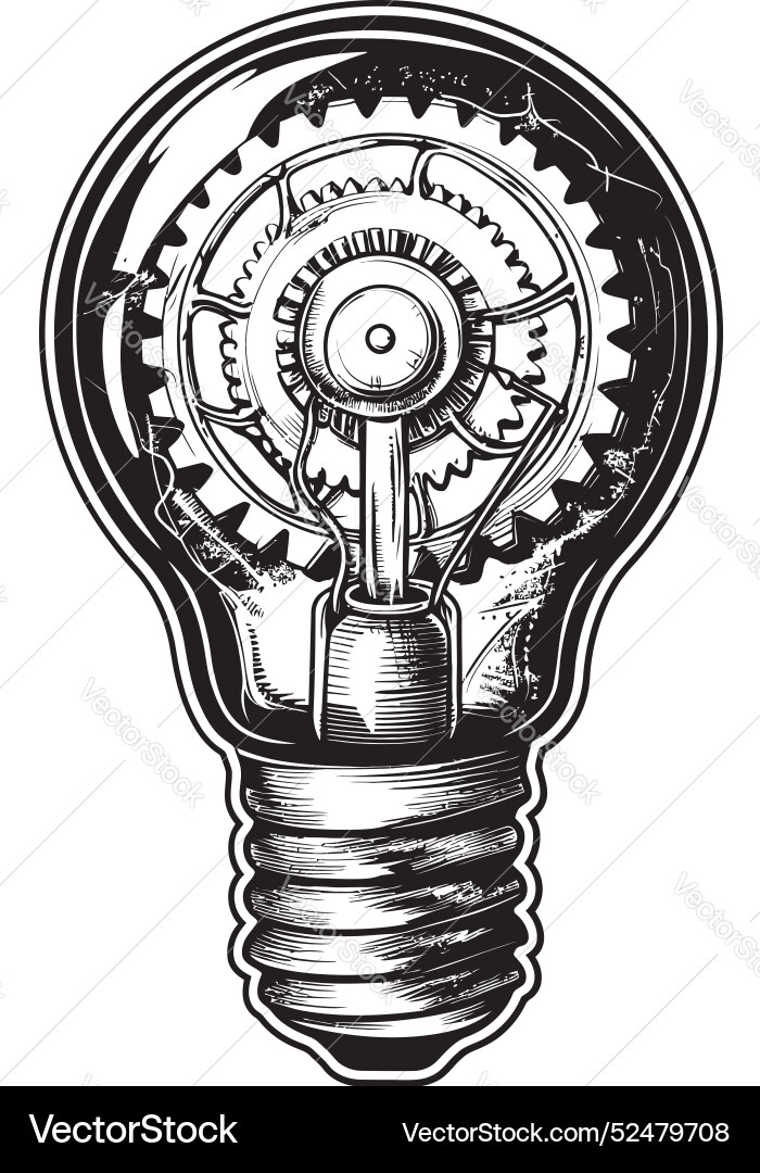 Steampunk illuminator black logo design gear Vector Image