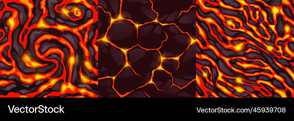 Textures of lava magma and stones Royalty Free Vector Image