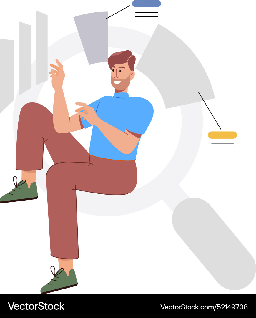 Weba flat style of researcher Royalty Free Vector Image